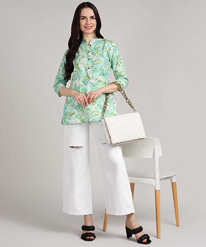 BLOCKS OF INDIA Cotton Hand Printed Short Kurti for Women – Blocks Of India