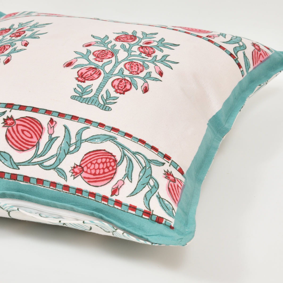 Rajasthani Handmade Hand Block Print Cotton Cushion Cover , Anar ka Pe ...