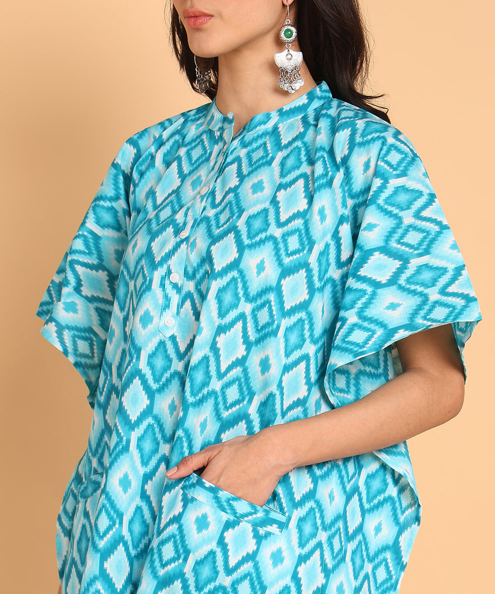 Co ords Set in Pure Cotton Green Ikat – Blocks Of India
